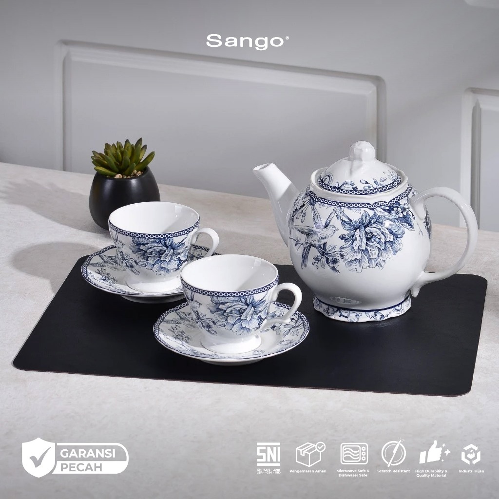 Jual SANGO Set Teko dan Cangkir Adelaide Blue (Isi 5) | Shopee Indonesia