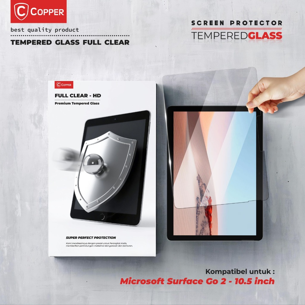 Jual Microsoft Surface Go 2 / 10,5" - COPPER TEMPERED GLASS FULL CLEAR ...