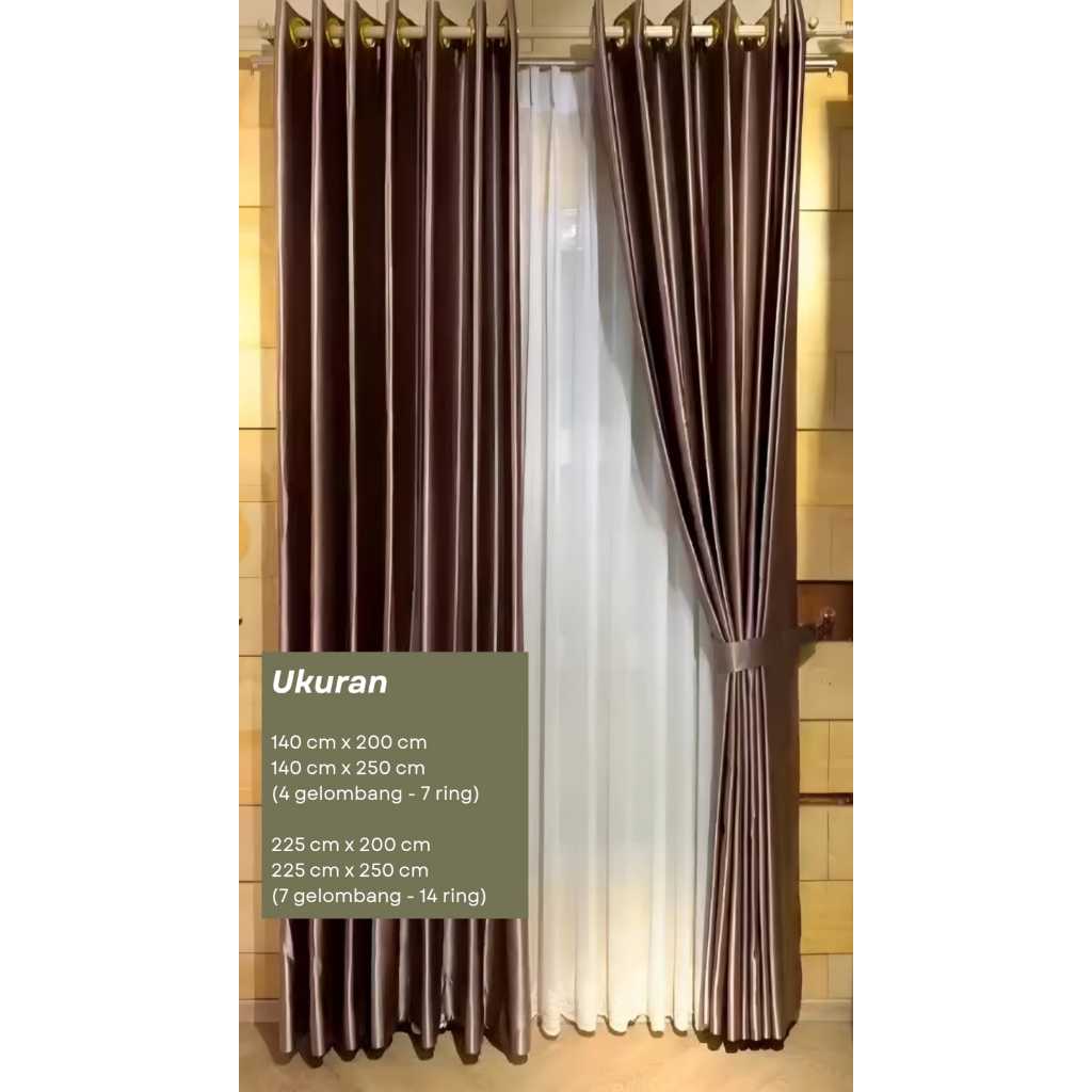 Jual Sale!! Gorden Jadi Siap Pakai Set Lengkap | Gorden Dimout GRETEL 1 ...