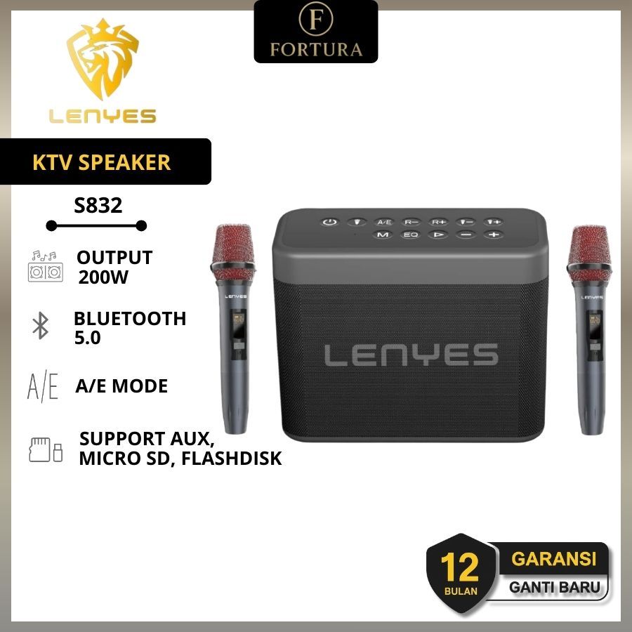 Jual LENYES Bluetooth Speaker Karaoke With Mic - Wireless Speaker ...