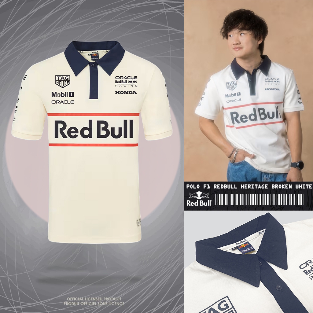 Jual POLOSHIRT F1 TEAM REDBULL HERITAGE BROCKEN WHITE | KAOS POLO PRIA ...