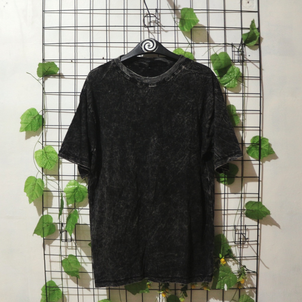 Jual Kaos Polos WASHED Black/Hitam OVERSIZE | Shopee Indonesia