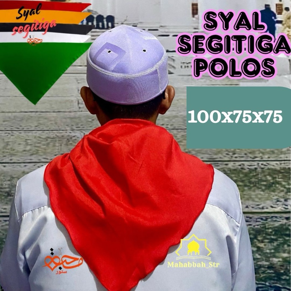 Jual Slayer Anak dan Dewasa Bandana Segitiga Polos Syal Manasik Haji ...