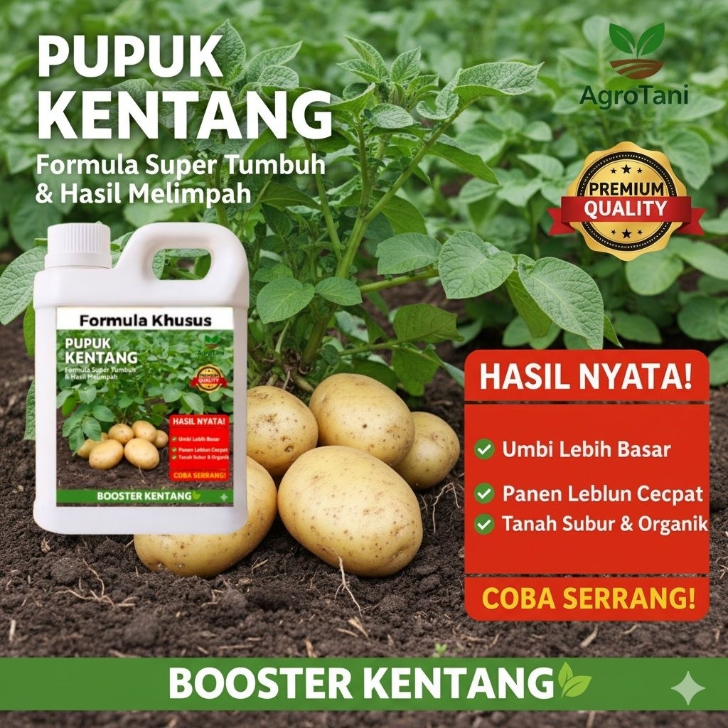 Jual Pupuk Cair Kentang Pelebat Penyubur Umbi Tanaman Kentang 1 Liter ...