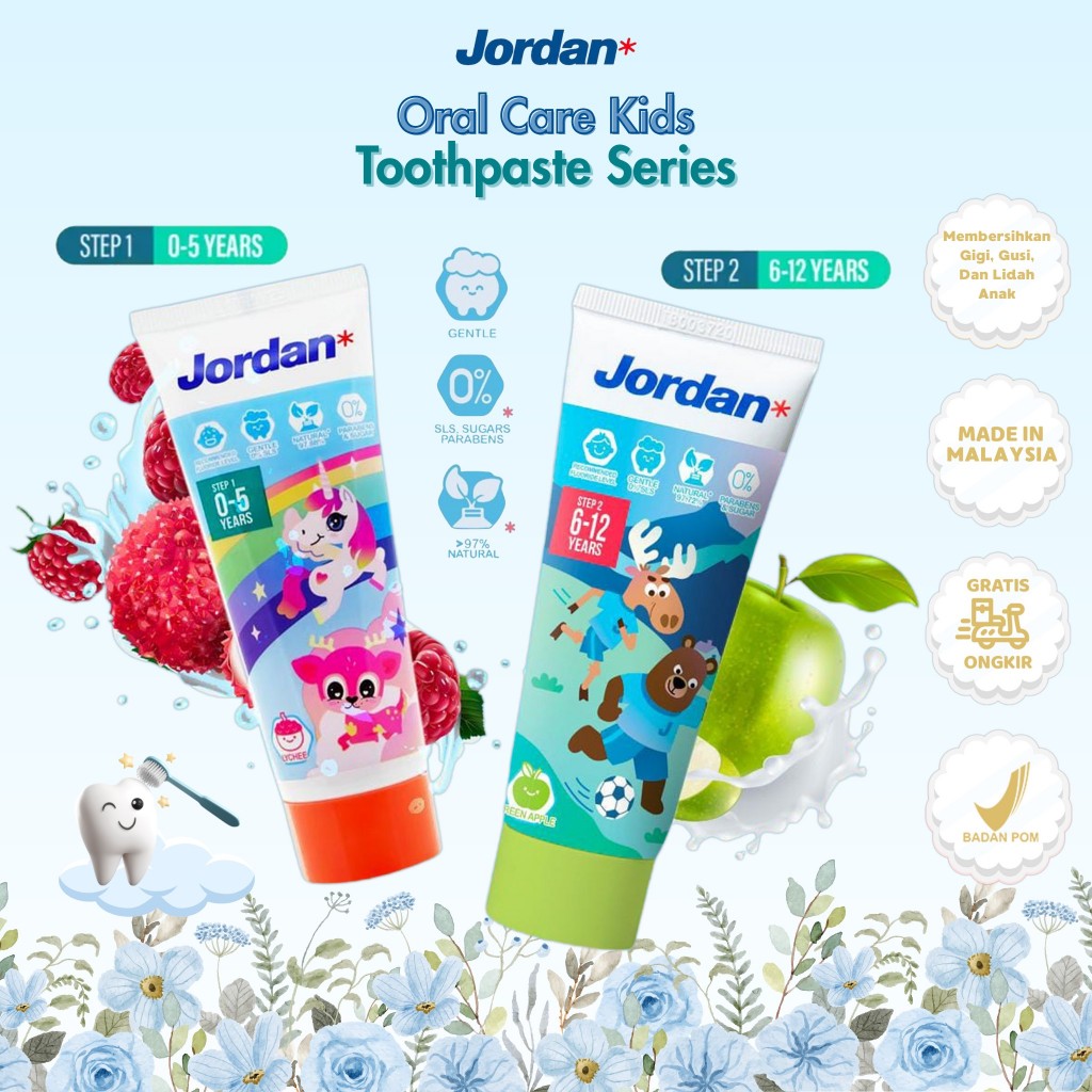 Jual JORDAN Kids Toothpaste Milk Teeth Step 1 (0-5 Years) | Permanent ...