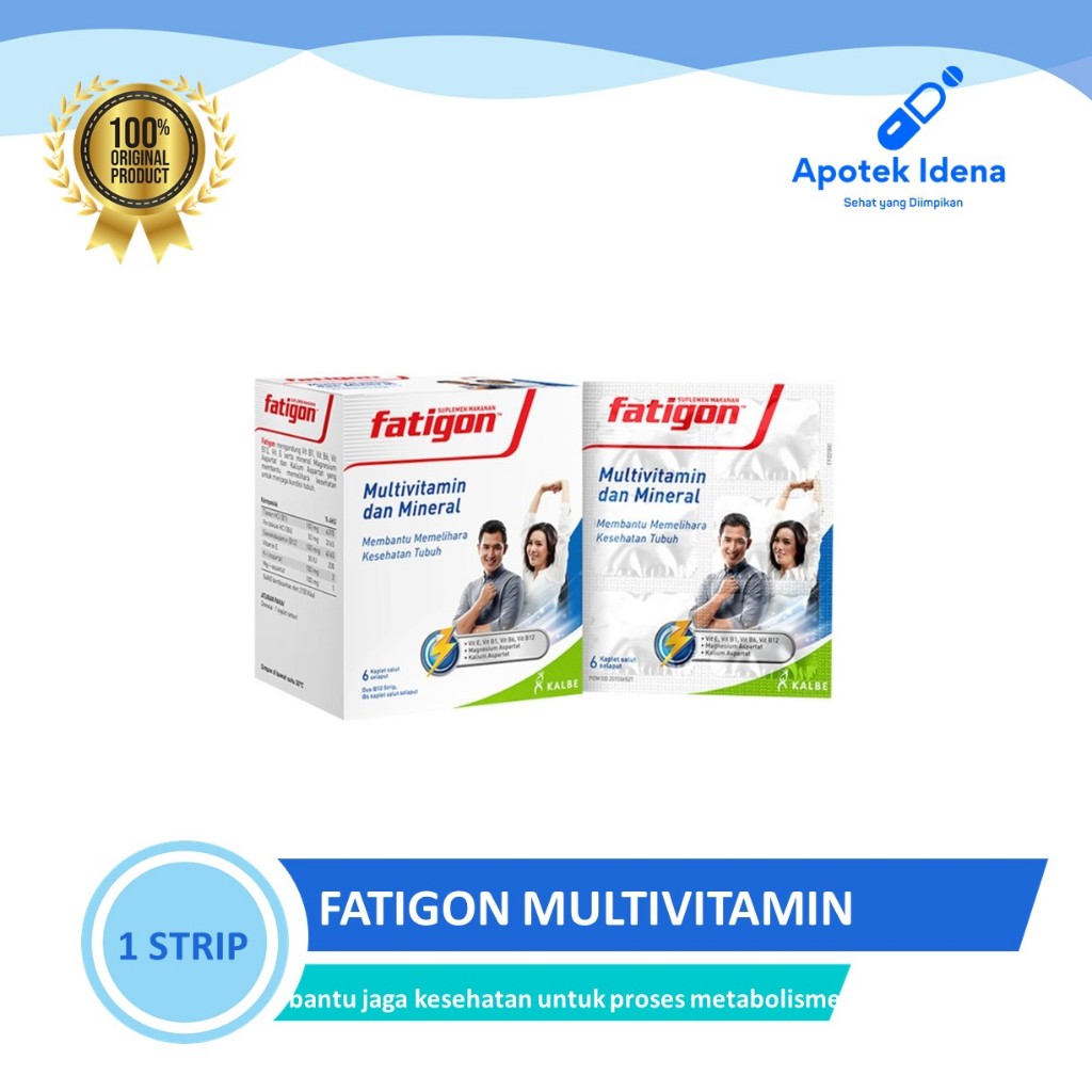 Jual FATIGON MULTIVIT 1 STRIP 6 KAPLET - Multivitamin dan Mineral untuk ...