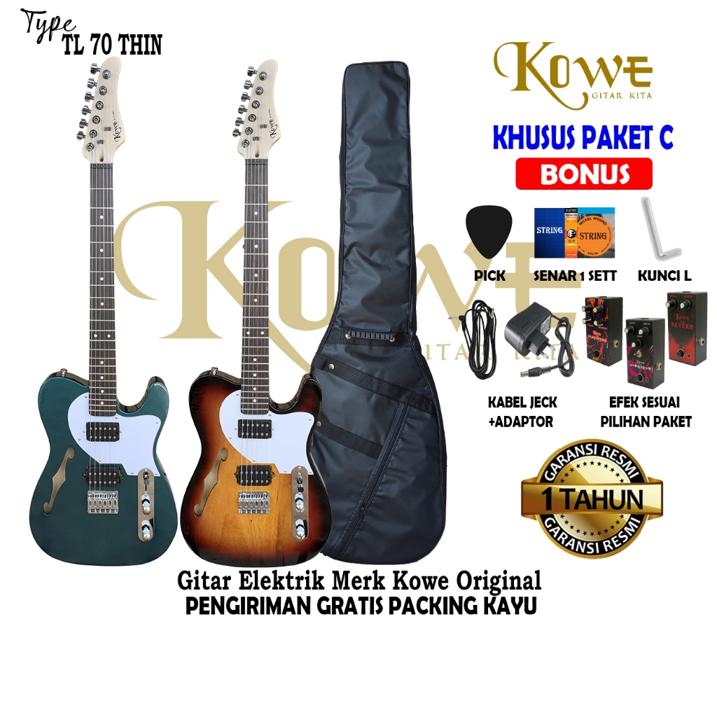 Jual Gitar Kowe Elektrik Original Seri TL-70 THIN BEST SELLER | Shopee ...