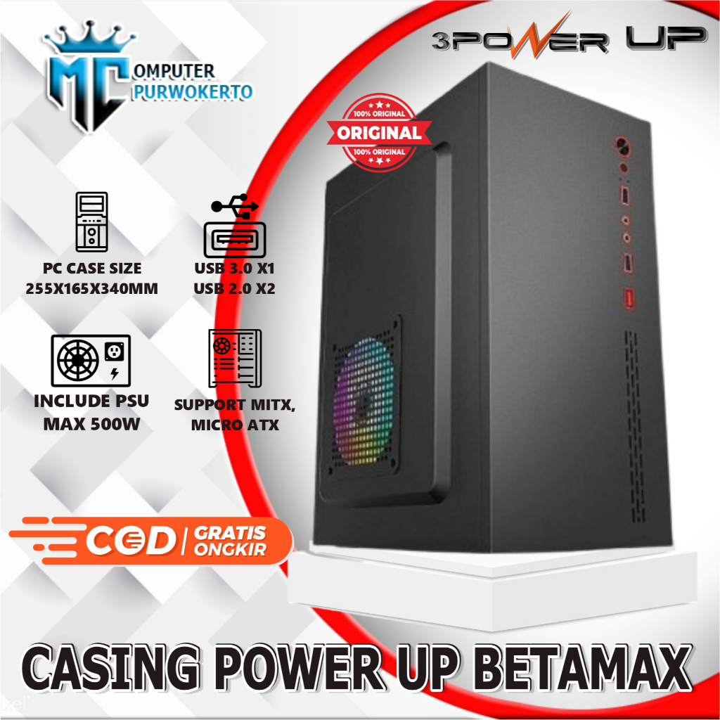 Jual Casing Case PC Standard Front USB 3.0 Micro ATX Include PSU 500 ...