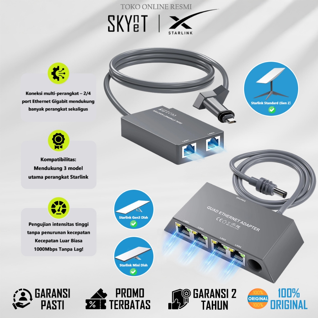Jual Starlink Ethernet Adapter Splitter untuk Starlink Gen 3 / Mini ...