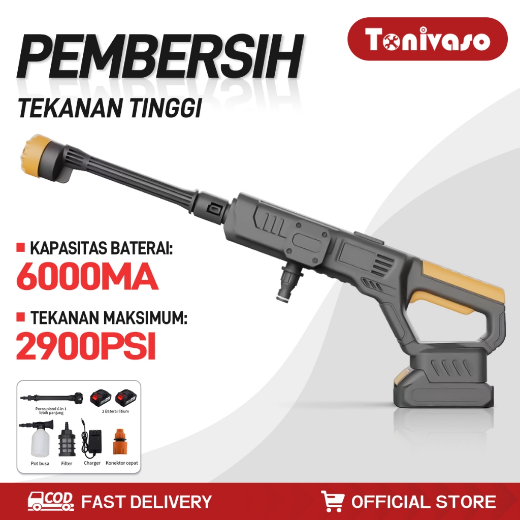 Jual Tonivaso Alat Cuci Tekanan Tinggi Nirkabel 500 Bar 888V - Spray ...