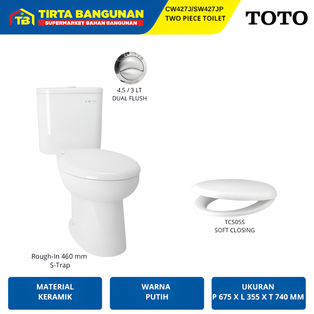 Jual TOTO CW427J SW427JP TC505S CLOSET KLOSET TOILET WC DUDUK DUAL ...