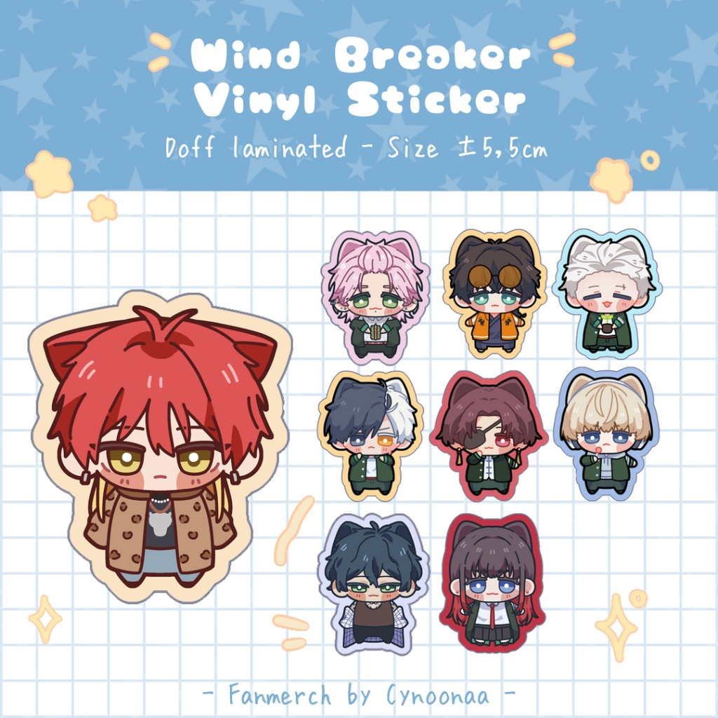 Jual [Cynoonaa] Buy 3 Get 1 Wind Breaker Doff Vinyl Sticker| Stiker 5cm ...