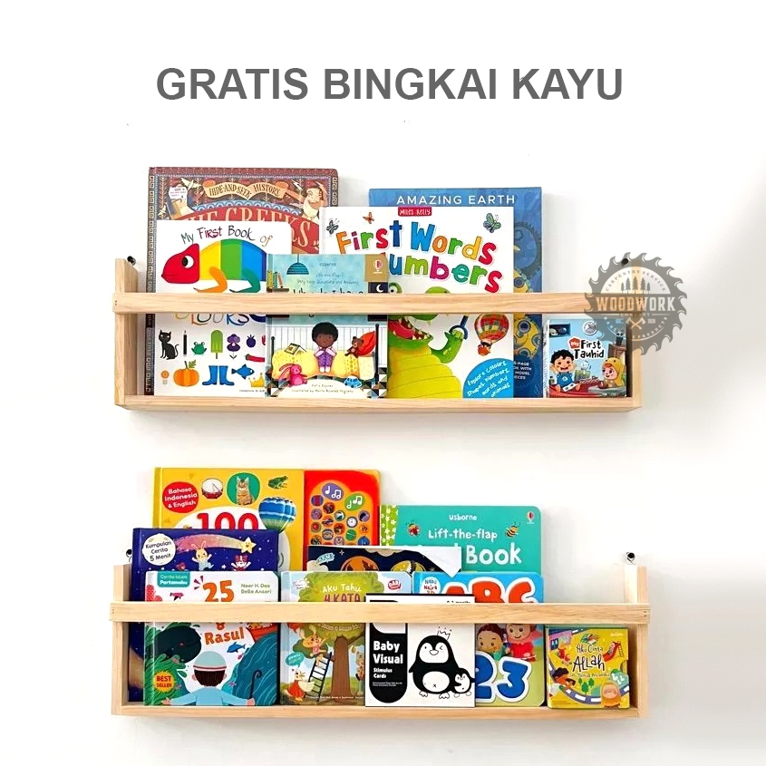 Jual Rak Tempat Buku Kayu Gantung / Rak Majalah / Rak Novel / Rak Komix ...