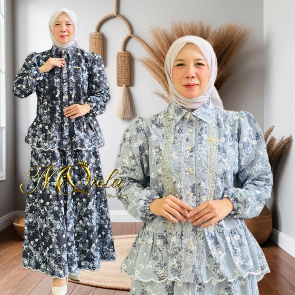 Jual MiQiela Set Rok Motif Katbol Katun Bolong Premium Busui Model ...