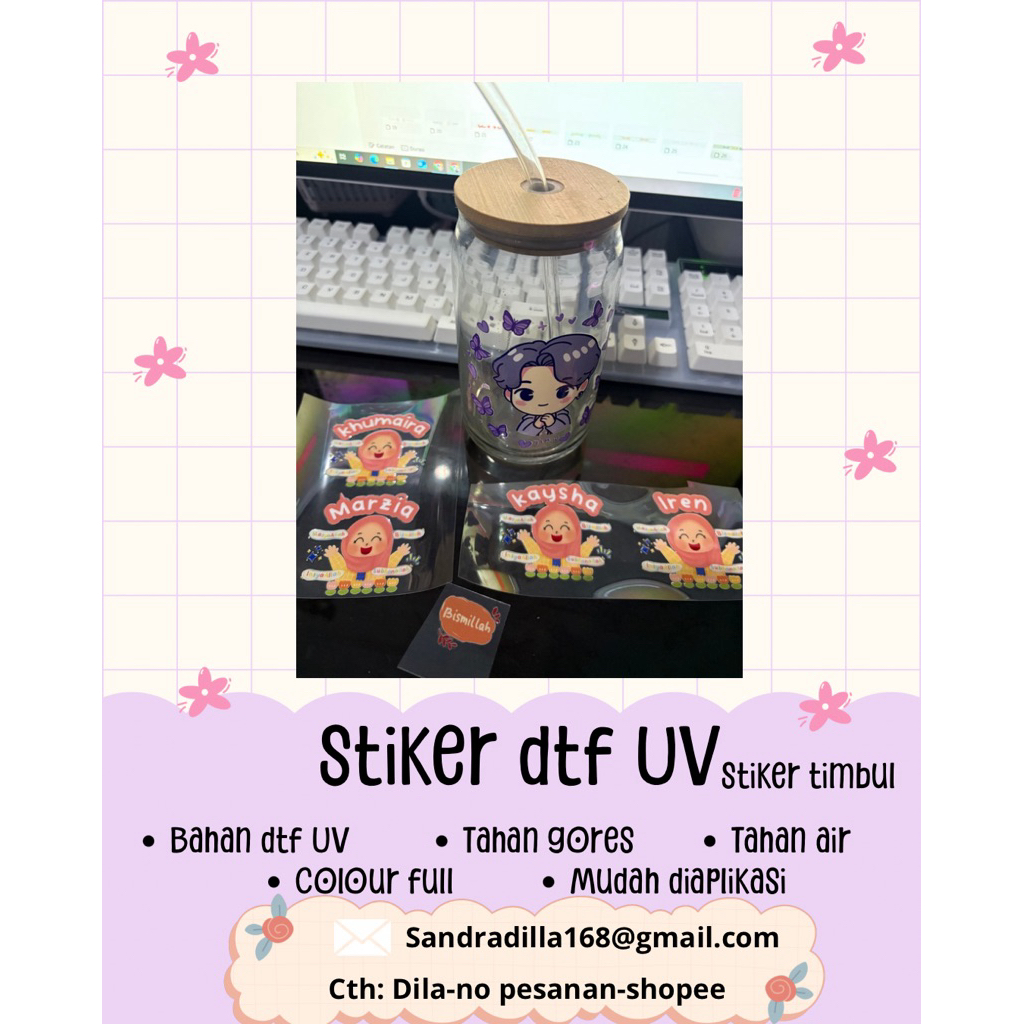 Jual Cetak Stiker Timbul Sticker DTF UV Stiker DIY | Shopee Indonesia
