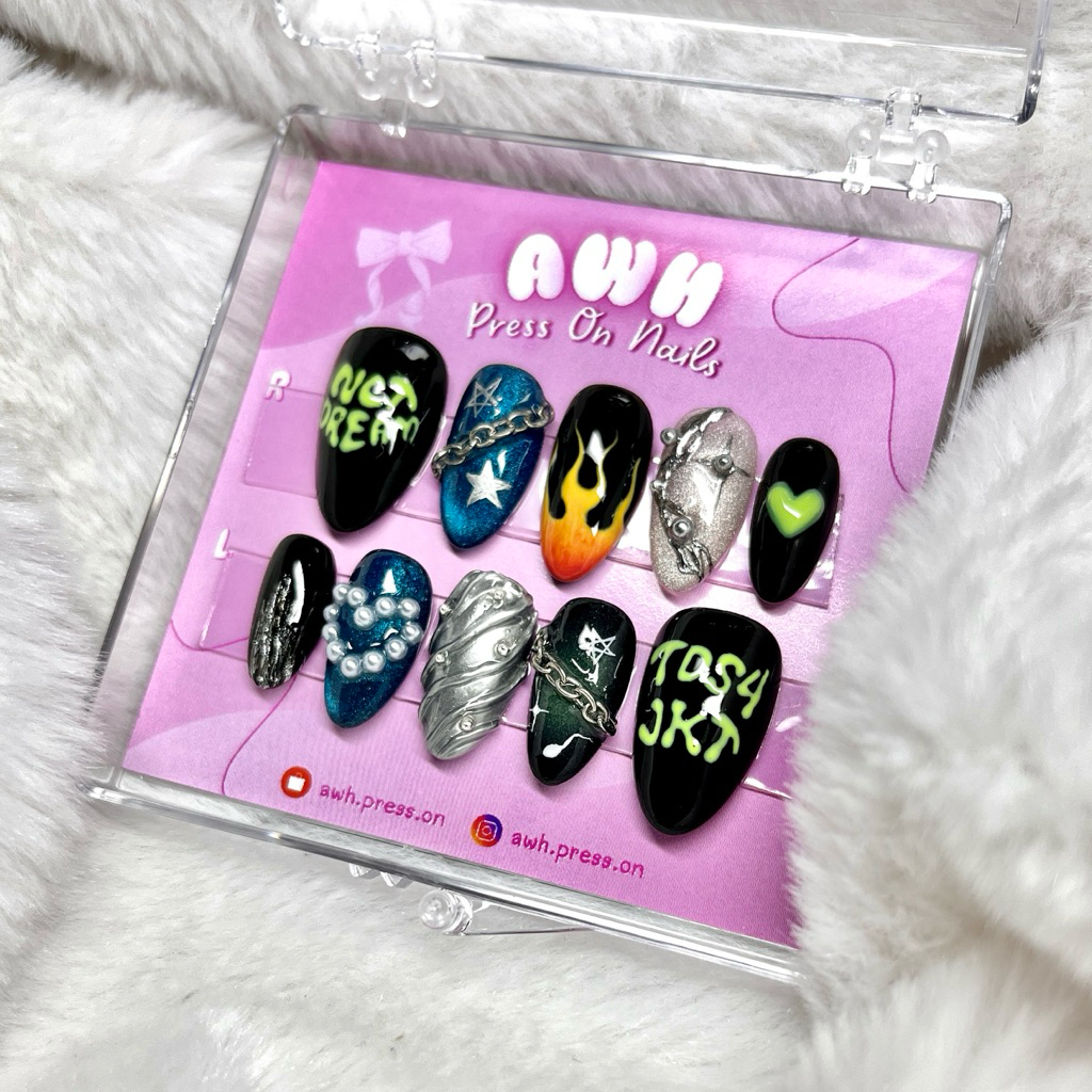 Jual The Momentum Korean Nail Art NCT Nails | Press On Nails NCT | Kuku ...