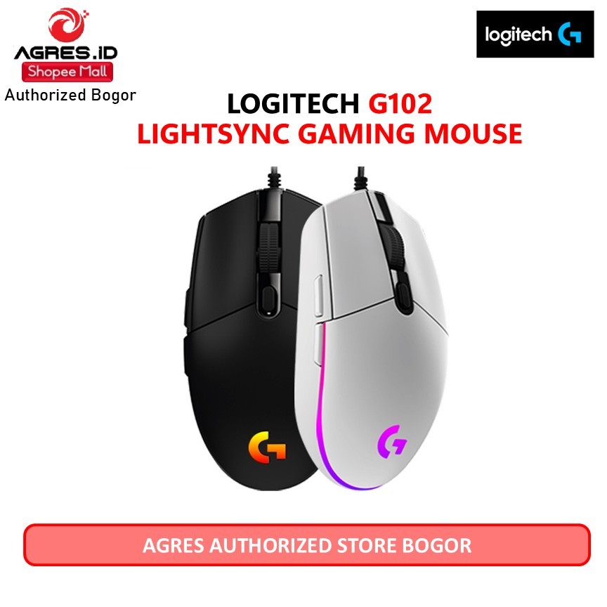 Jual LOGITECH G102 LIGHTSYNC GAMING MOUSE - BLACK / WHITE | Shopee ...