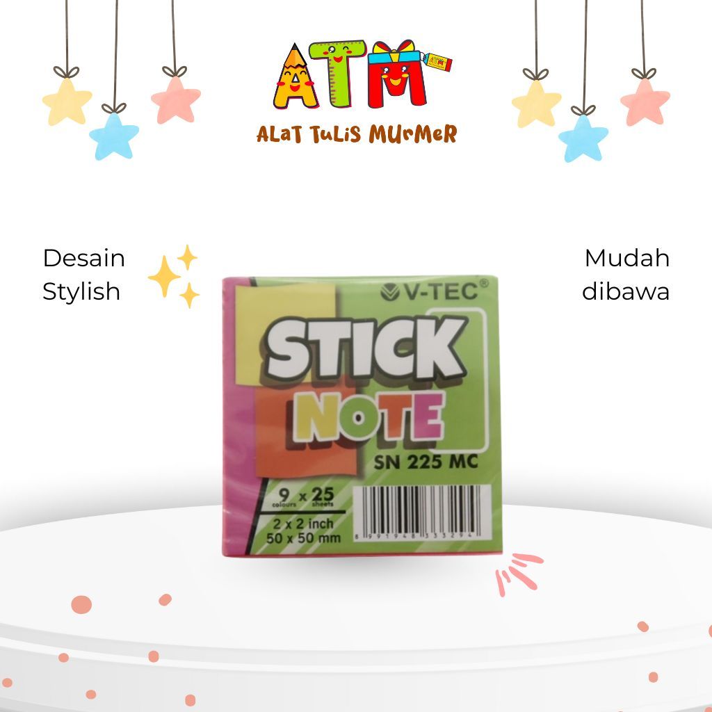 Jual Penanda Catatan/Sticky Notes/Vtec Sticky Notes SN 225 MC | Shopee ...