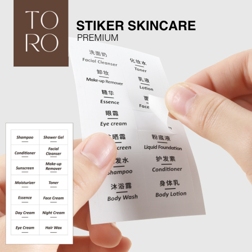 Jual TORO - LABEL STICKER WADAH SKINCARE | STICKER BOTOL TRAVEL ...