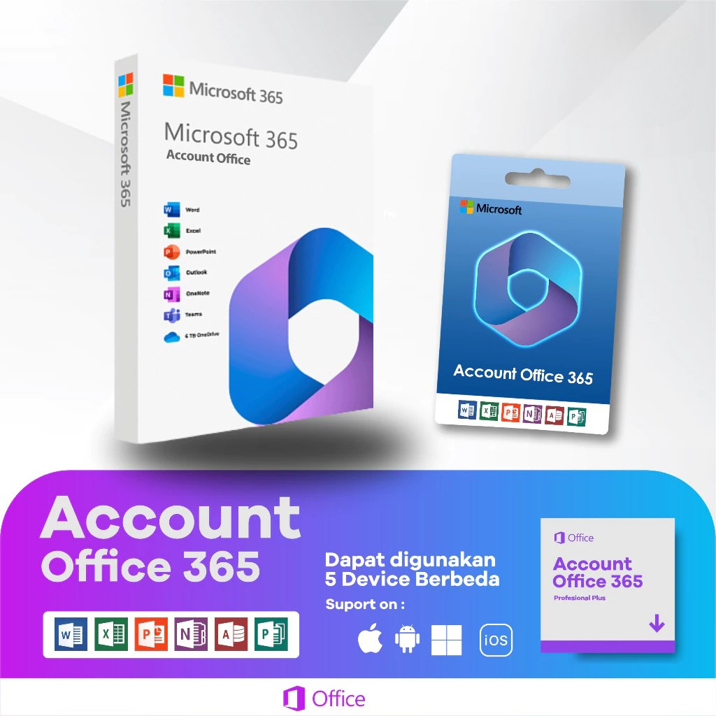 Jual 100% Ori!! Microsoft Office 365 Original 5 Device Lifetime Support ...