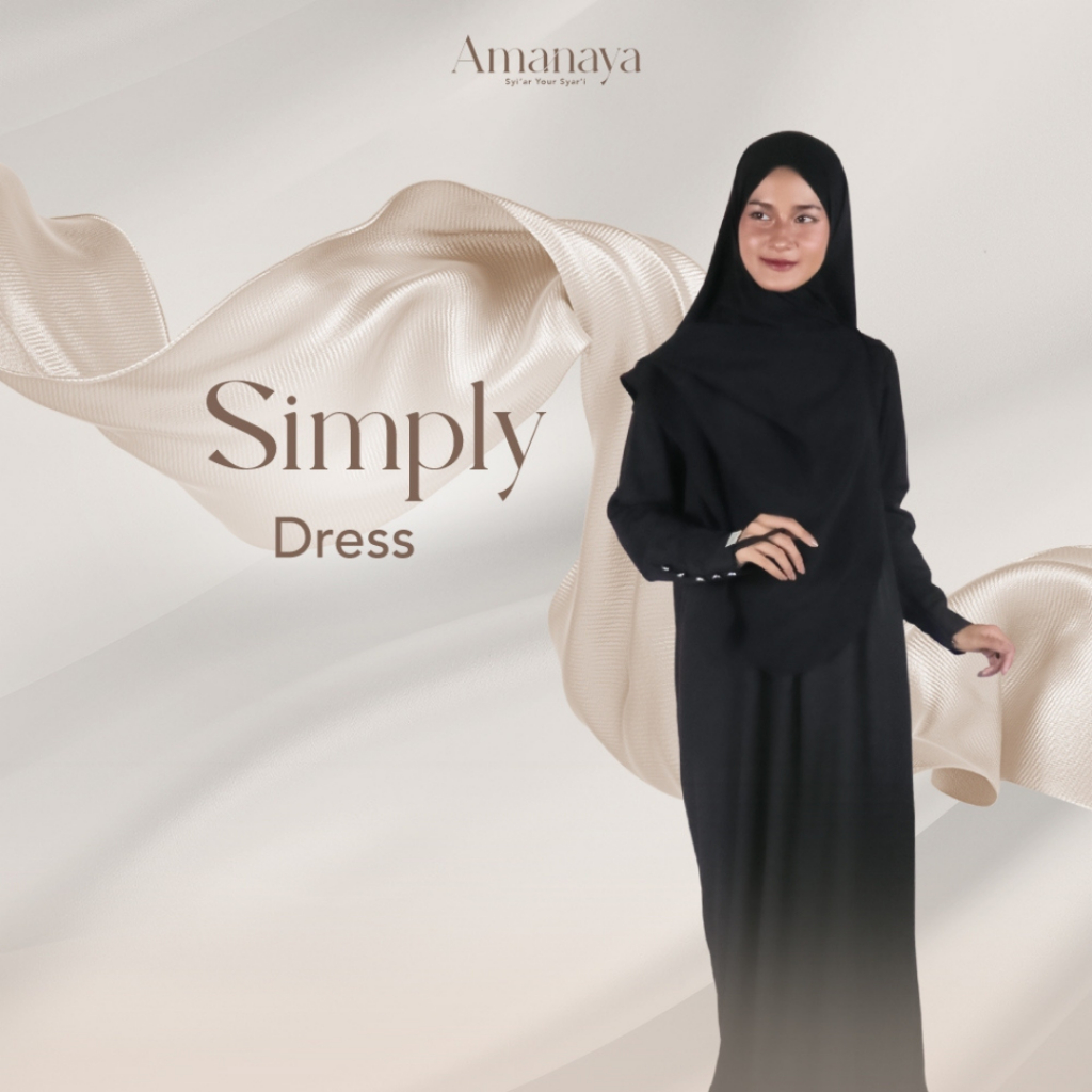 Jual Amanaya - Simply Dress | Gamis Abaya Syari Wanita Nyaman Adem ...