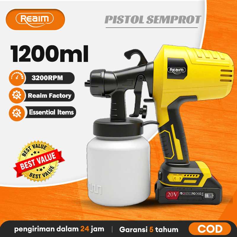 Jual Reaim Electric Spray Gun 1200ML Semprot cat Spray Gun Penyemprot ...