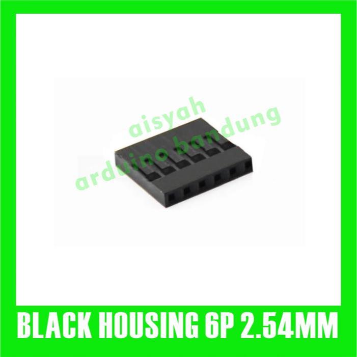 Jual 6P Black Housing Duppont Jumper Head Pin Connector 2.54mm House 6 ...