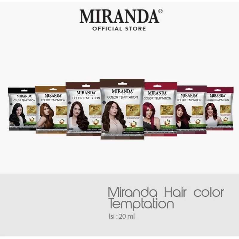 Jual Miranda Hair Colour Temptation 20ml All Varian Warna II ED 08 2025 ...