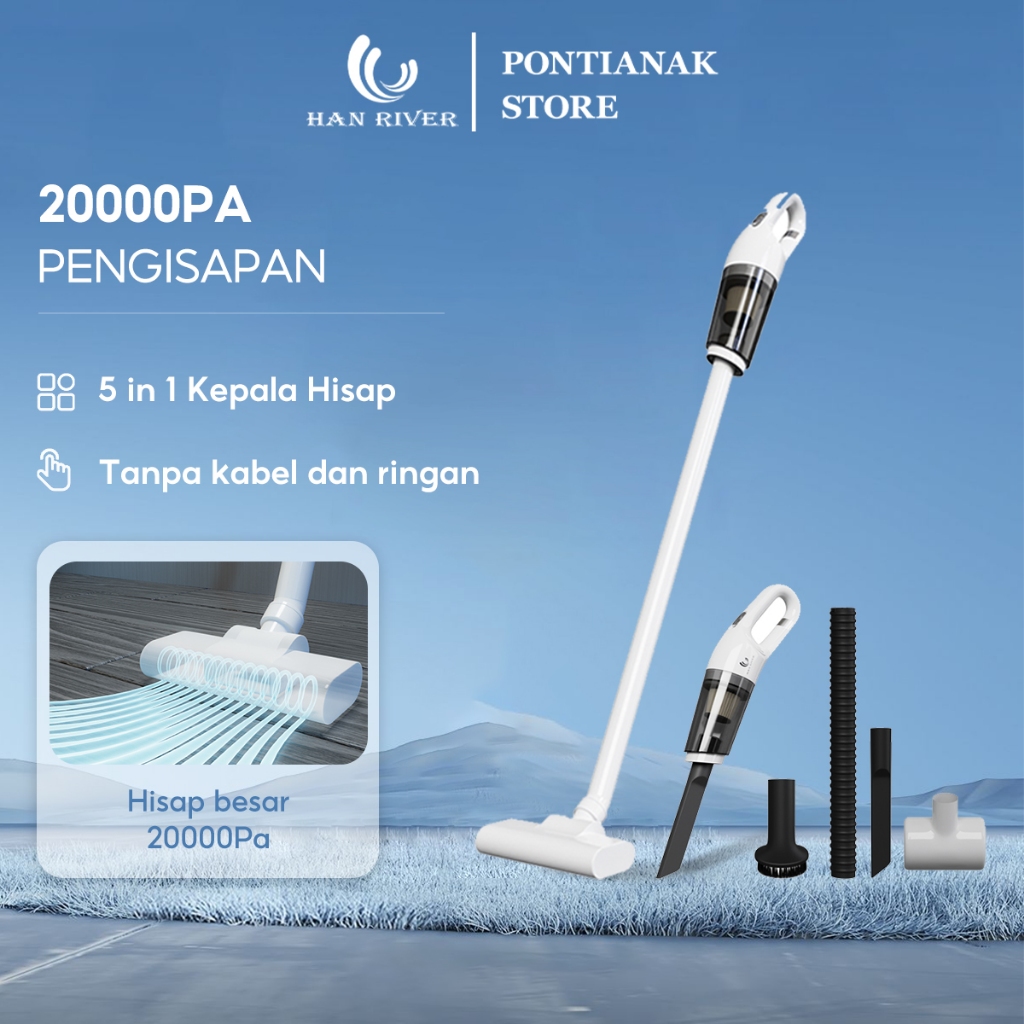 Jual [Pengiriman dari Pontianak]HAN RIVER Vacuum Cleaner Portable 5 In ...