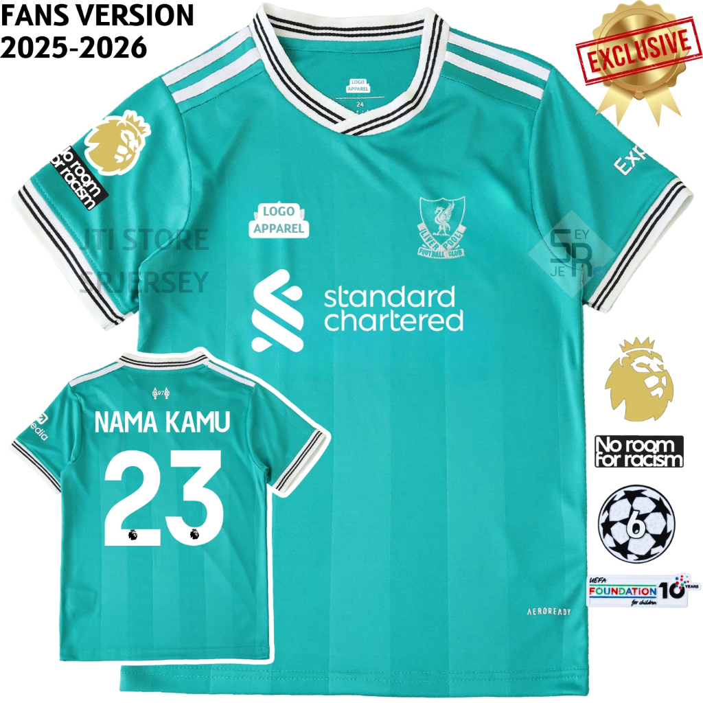 Jual Jersey Lvrpl 3RD 2025 2026 Baju Bola Third Hijau Ijo Fans Pasang Custom Sablon Nama Nomor ...