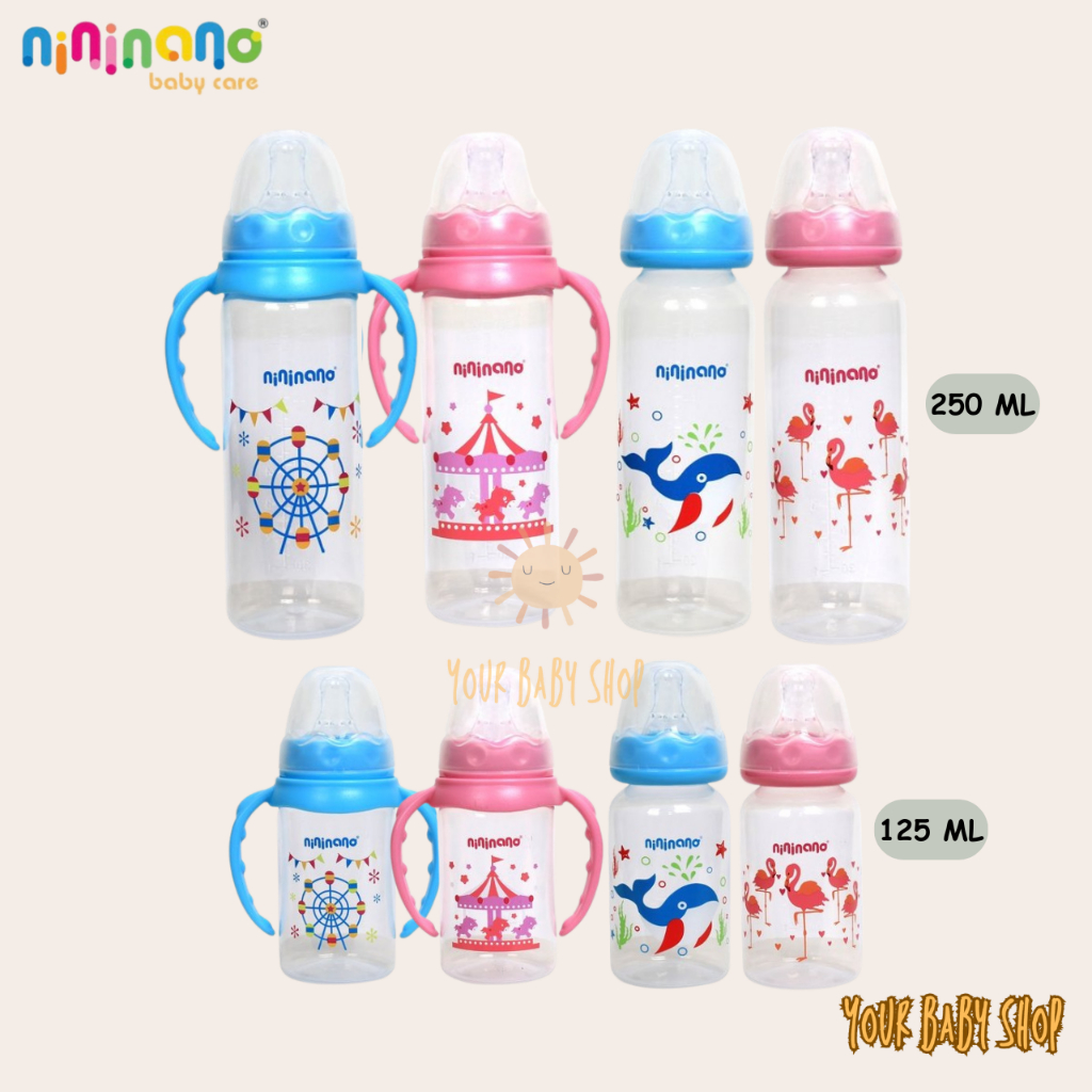 Jual Botol Dot Susu Bayi NiniNano Handle Feeding Baby Bottle Reguler ...
