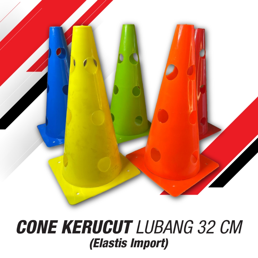 Jual Cone Kerucut elastis berlubang tinggi 32 cm untuk alat training ...