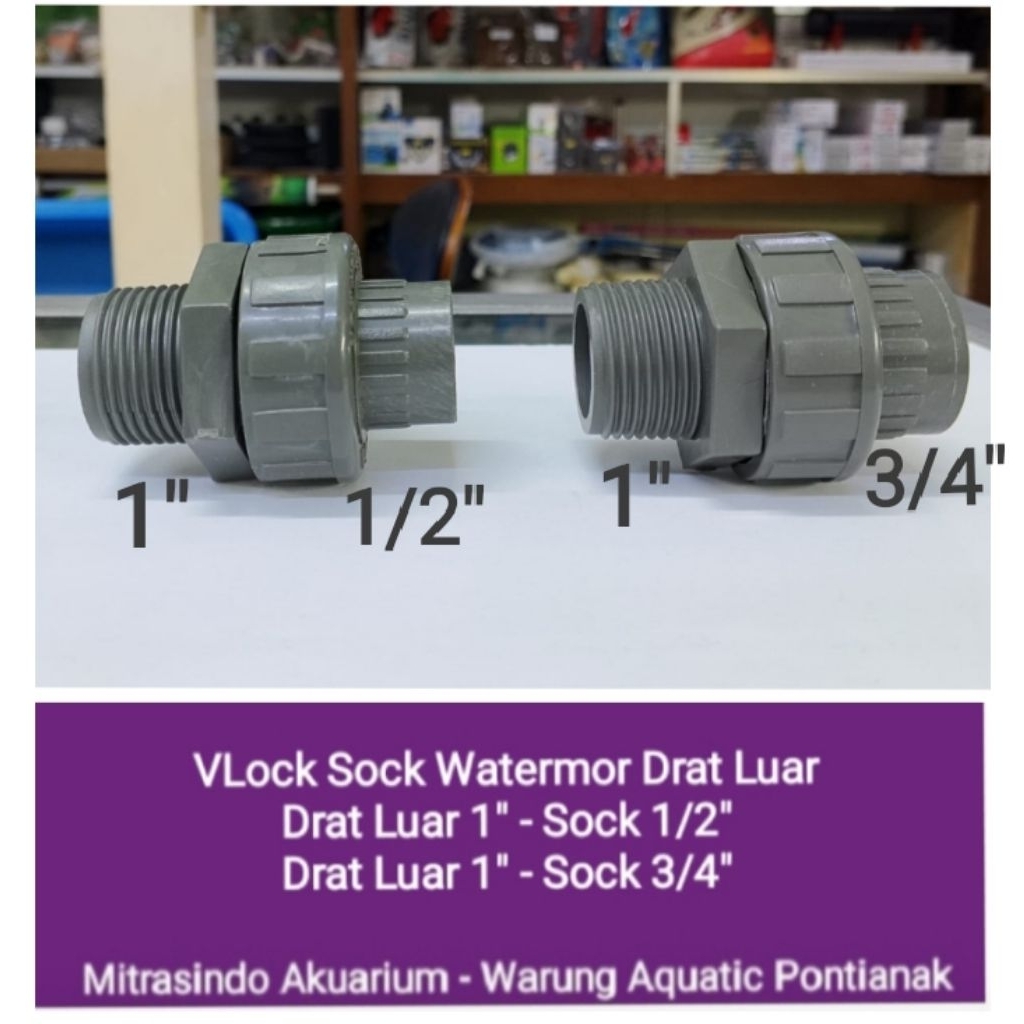 Jual VSock Water mur Pipa PVC Drat Luar 1" - Sock 3/4" Water mor ...