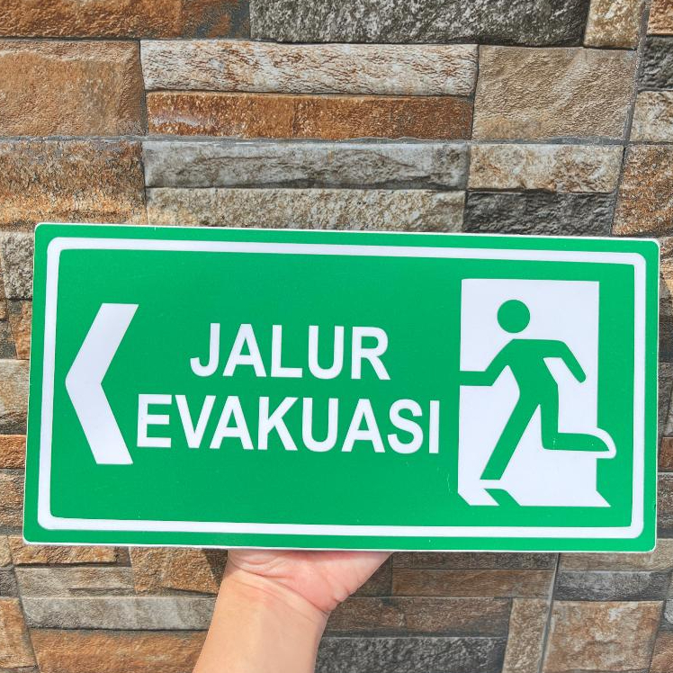 Jual Sign Jalur Evakuasi Tangga Darurat Pintu Darurat Printing Sticker ...