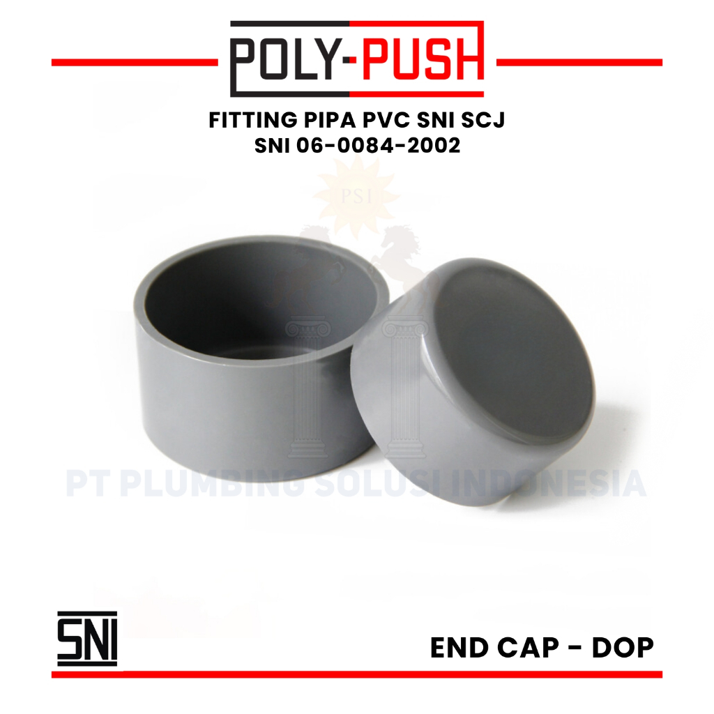 Jual Poly Push Dop / End Cap PVC SNI 1 1/2 Inch / 50 mm Fitting PVC SNI ...