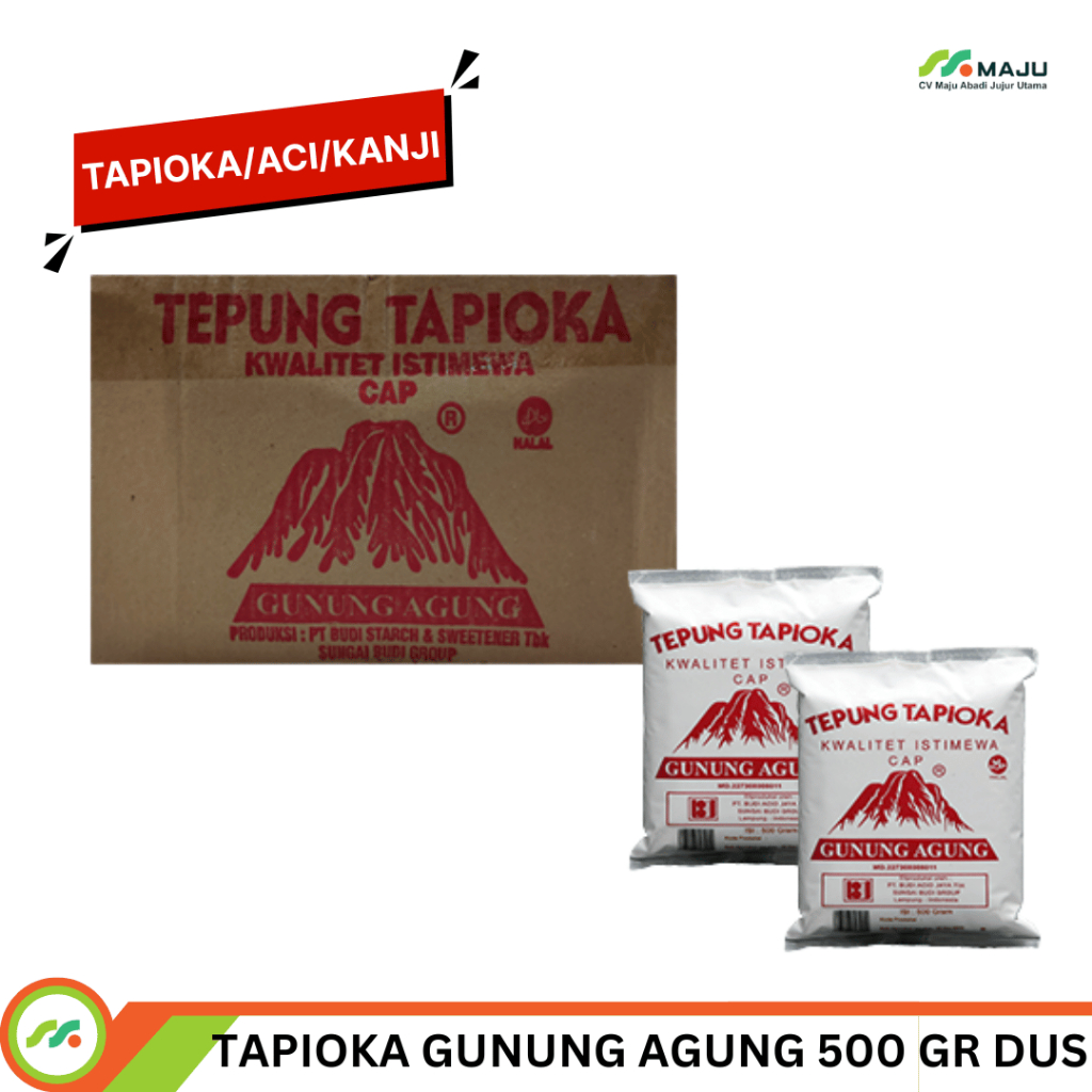 Jual TEPUNG TAPIOKA GUNUNG AGUNG 500 GRAM PER DUS ISI 20 PCS | Shopee ...