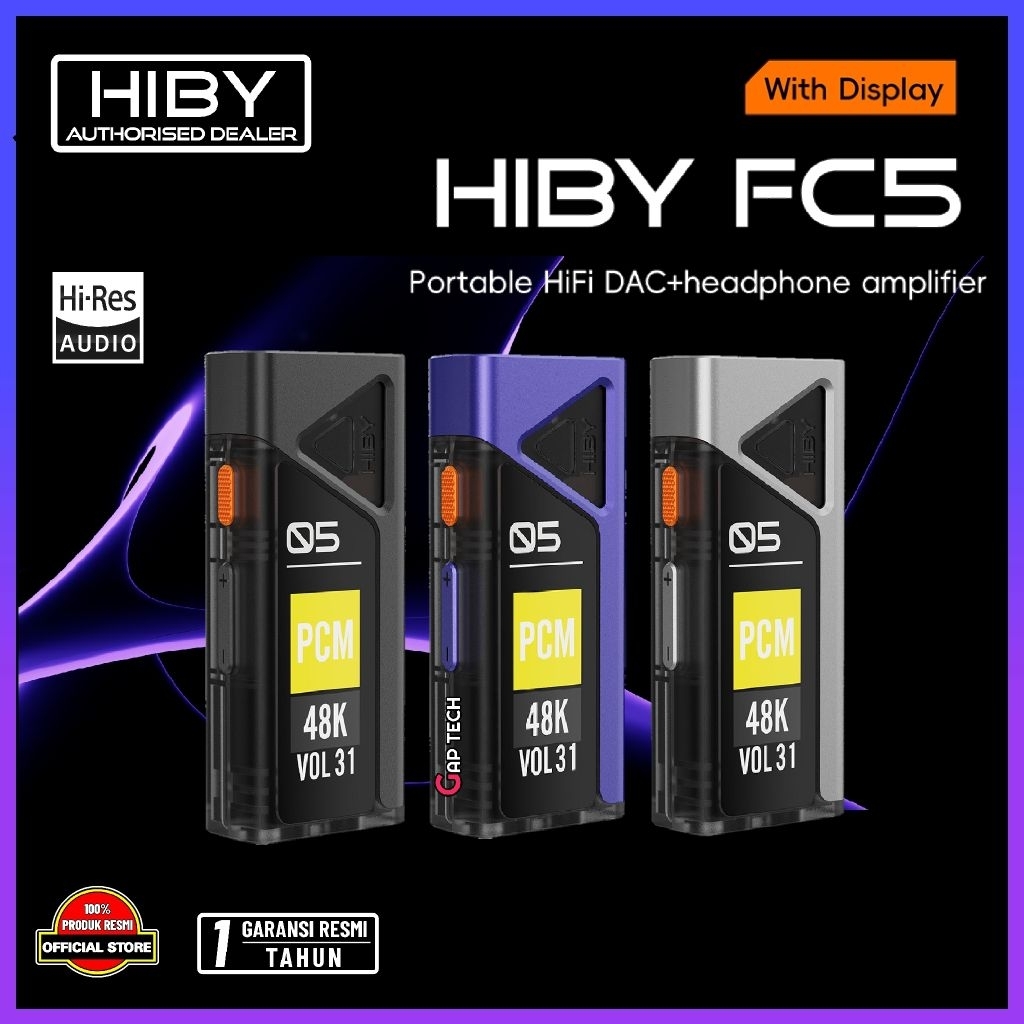 Jual HiBy FC5 / FC 5 with DisplayPortable HiFi DAC Headphone Amplifier ...
