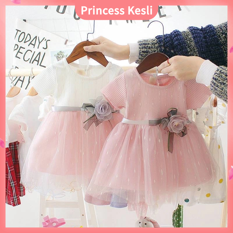 Jual Princess Kesli Official Store 0-3 Tahun Gaun Anak Perempuan Pita ...