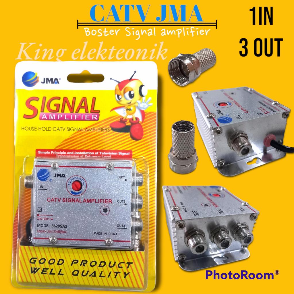 Jual CATV Booster Signal JMA3 3 Output Penguat Sinyal TV 3 Way | Shopee ...