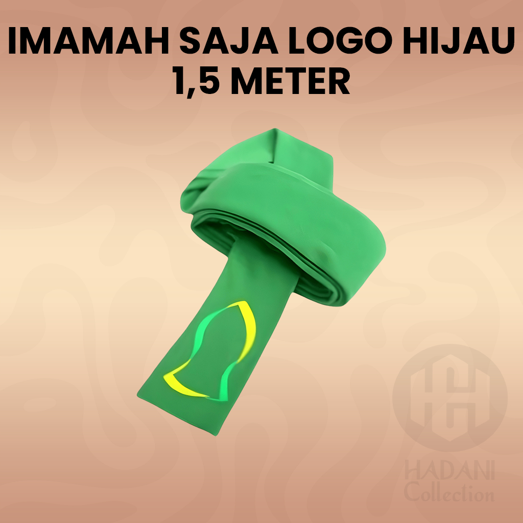 Jual Imamah Saja + Logo Hijau Polos 1,5 Meter | Shopee Indonesia