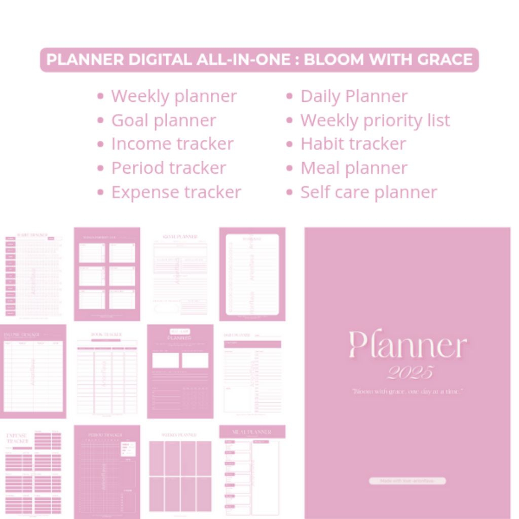 Jual Planner Digital all-in-one ( Bloom With Grace ) / Planner digital ...