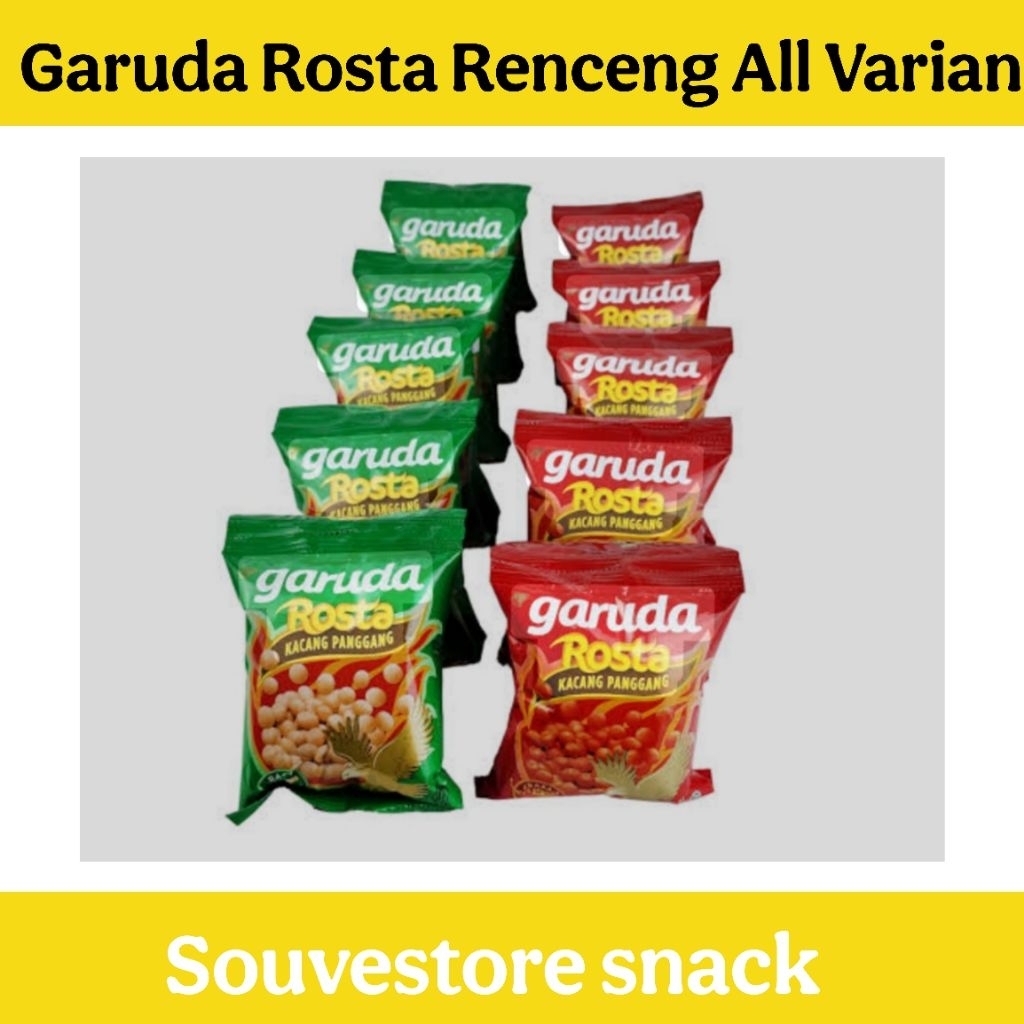 Jual Garuda Rosta bawang dan Pedas renceng isi 10 Garuda rosta 1000 ...
