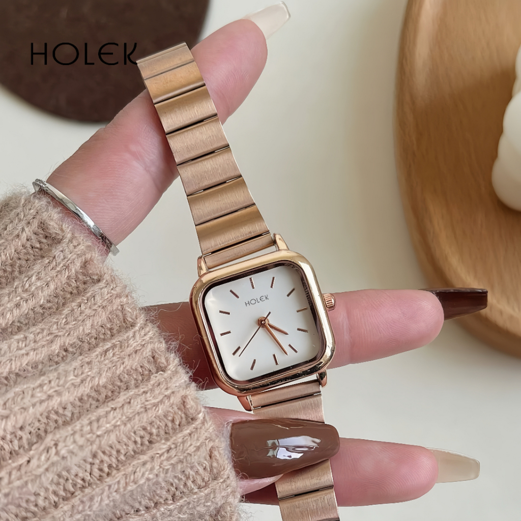 Jual HOLEK 2601 Jam Tangan Wanita Baru Asli Sederhana Persegi Jam ...