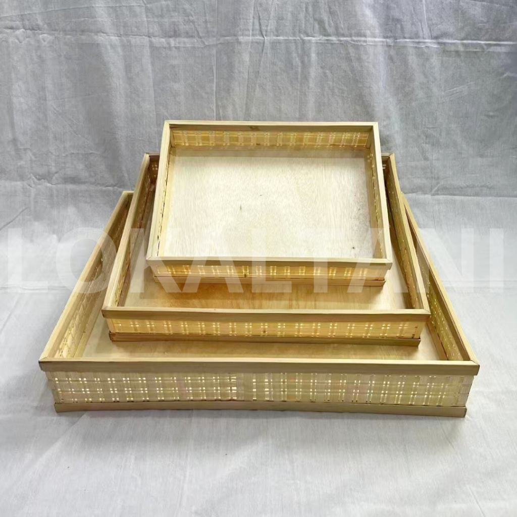 Jual Tampah Bambu Alas Triplek / Nampan Anyaman Bambu / Baki / Nampan ...