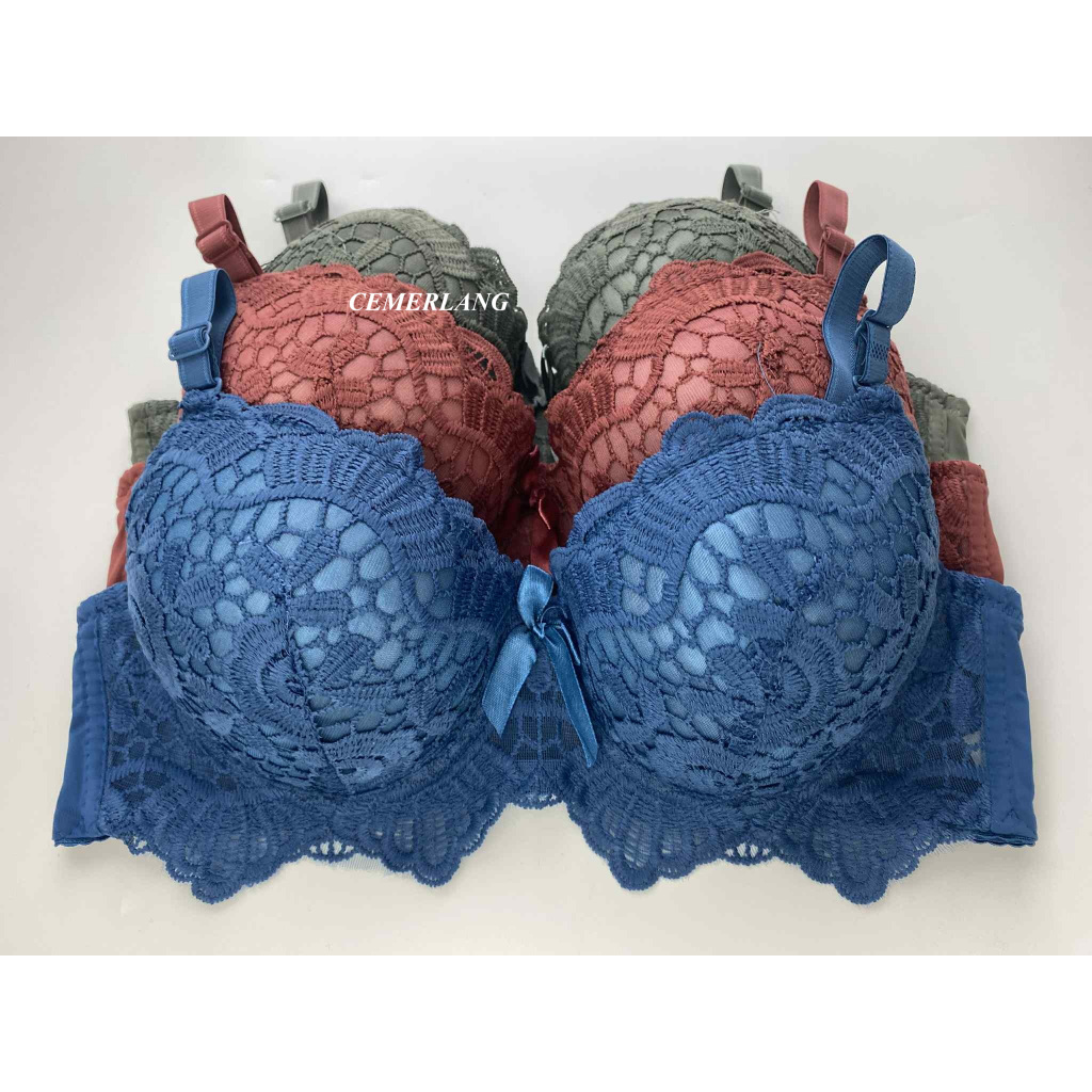 Jual 3 PCS PROMO ! BRA BH Push Up Kawat Brukat Renda Fashion Cantik Cup ...