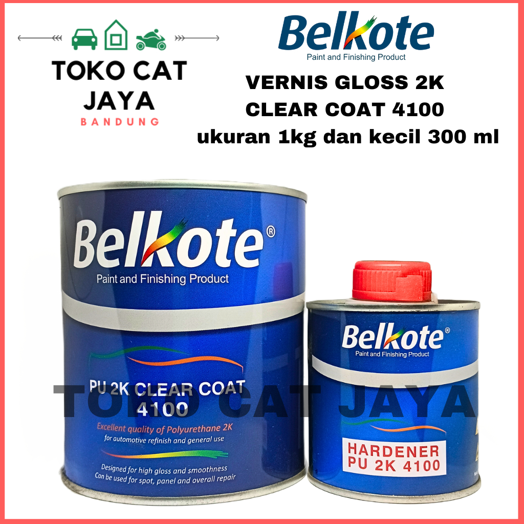 Jual BELKOTE 4100 GLOSS CLEAR COAT / VERNIS BELKOTE 1 kg dan 300mL ...