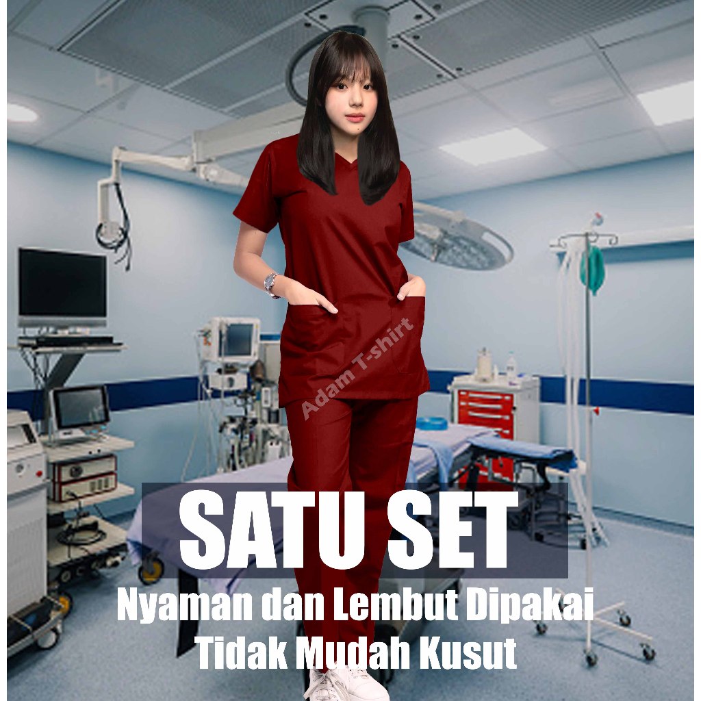 Jual Medical Scrub One Set Baju Ok Lengan Pendek fashion Oka Perawat ...