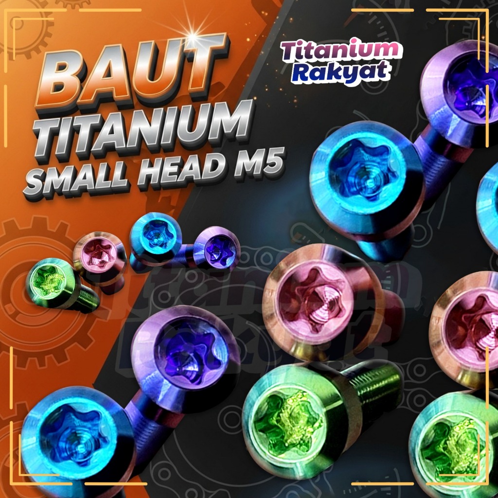 Jual Baut Titanium Gr5 Small Head M5 x 10 15 20 25 30 40 Drat 8 ...