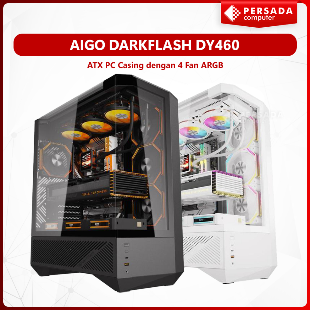 Jual AIGO DARKFLASH DY460 ATX PC Casing dengan 4 Fan ARGB | Shopee Indonesia