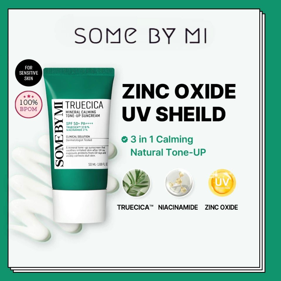 Jual [ Original ]SOME BY MI Truecica Mineral Calming Tone up Suncream ...